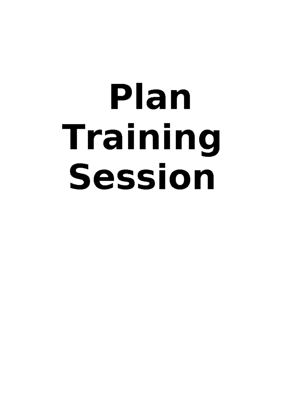 PTS Albert DEL Rosario - module - Plan Training Session Evidences/Proof ...