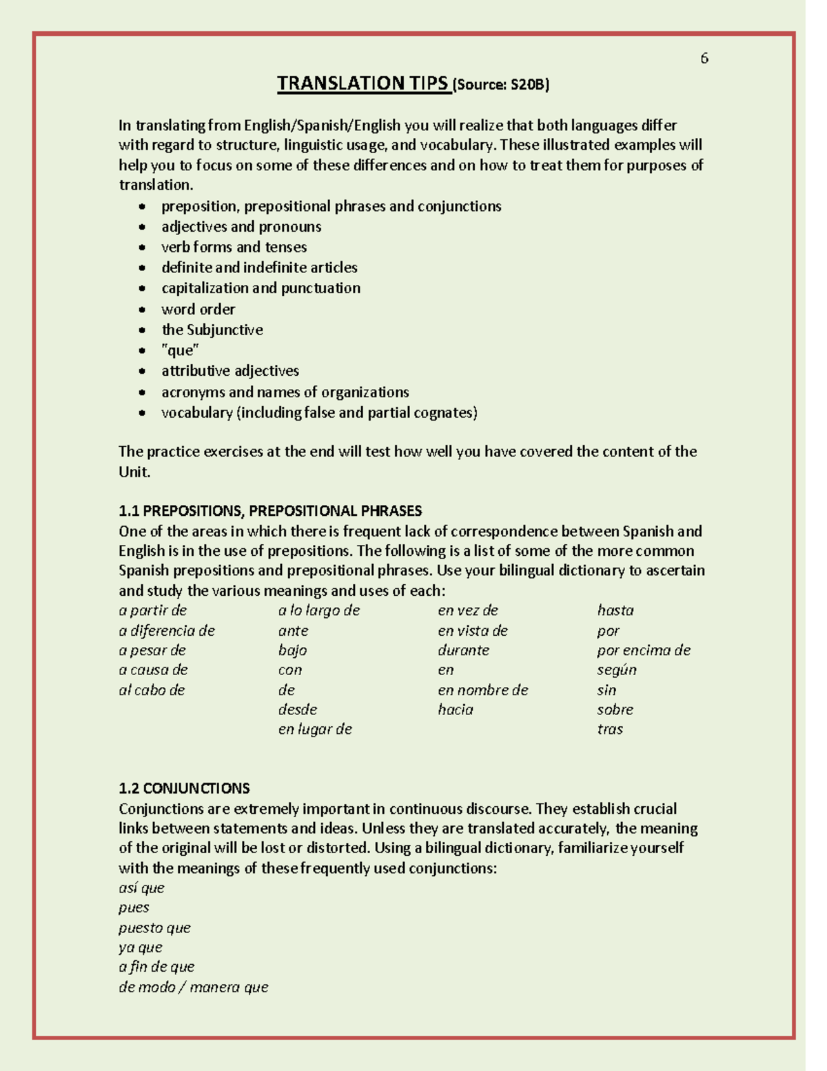Translation tips S20B - TRANSLATION TIPS (Source: S20B) In translating ...