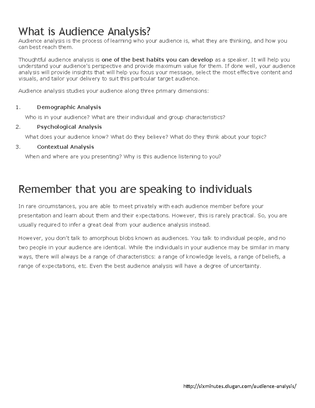 Audience+Analysis for Public Speaking SPCH 1315 - What is Audience ...