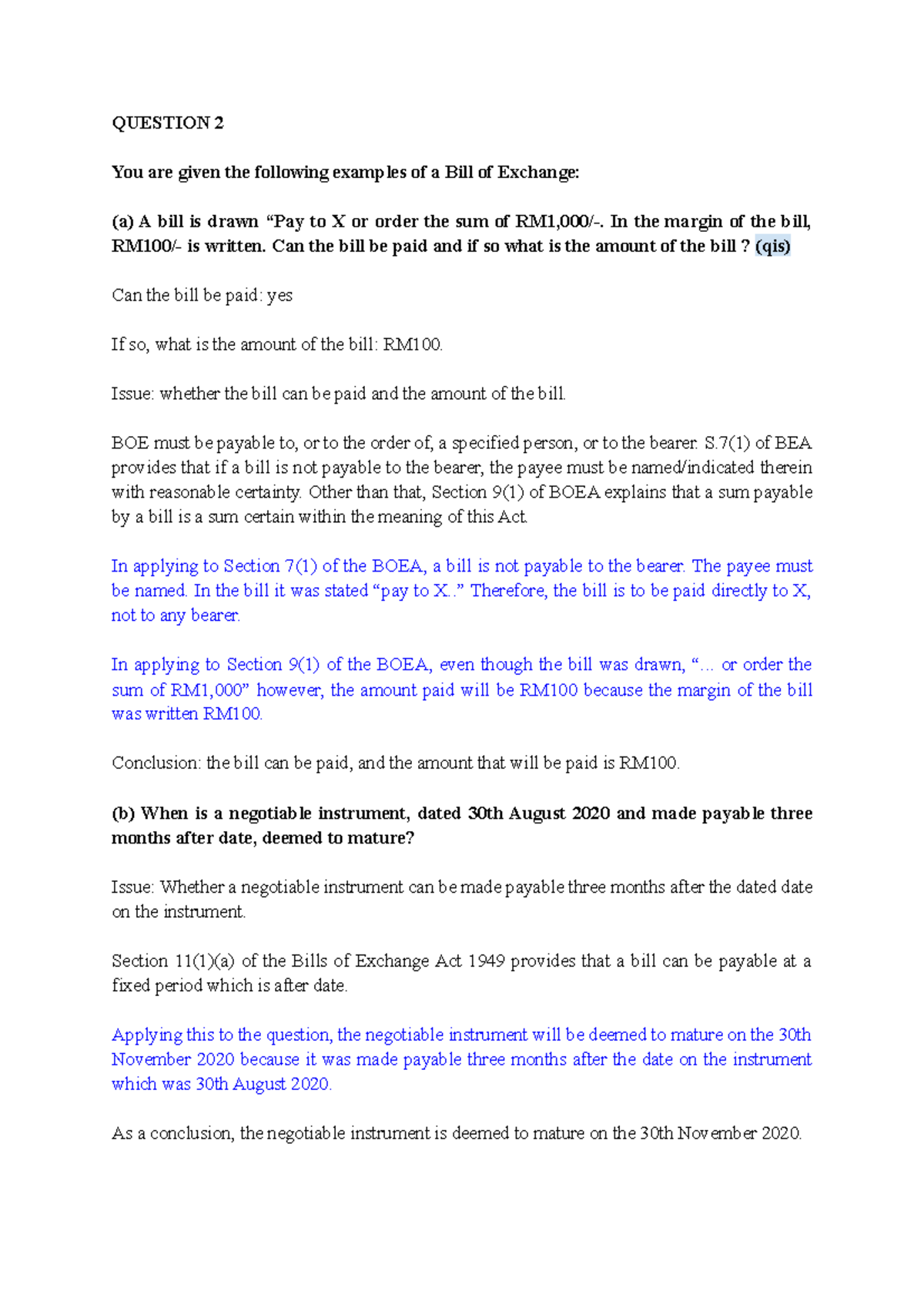 Tuto BOE - Tutorial Bill of Exchange with some answer as guide. Hope it ...