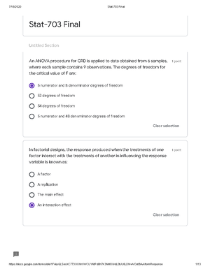 Assignment 02 - STAT-701 Assignment- Note: Do all questions manually. All work must be your OWN ...