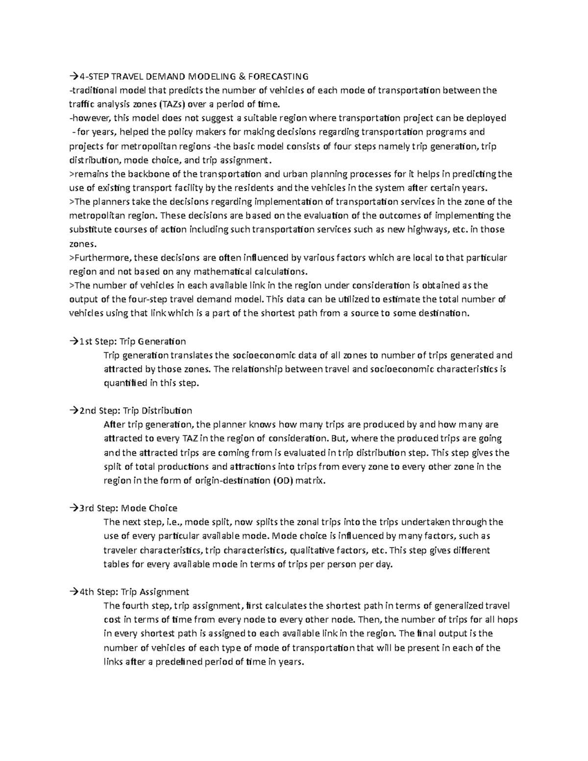 Traffic Flow models - 4-STEP TRAVEL DEMAND MODELING & FORECASTING ...
