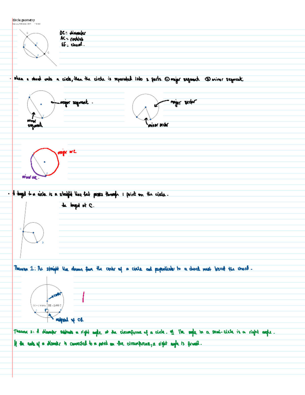 Circle Theorems - Introductory Linear Algebra and analytic geometry ...