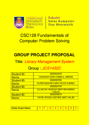 Rubric - Coffee Shop Ordering System - CSC128 Fundamentals of Computer Problem Solving GROUP ...