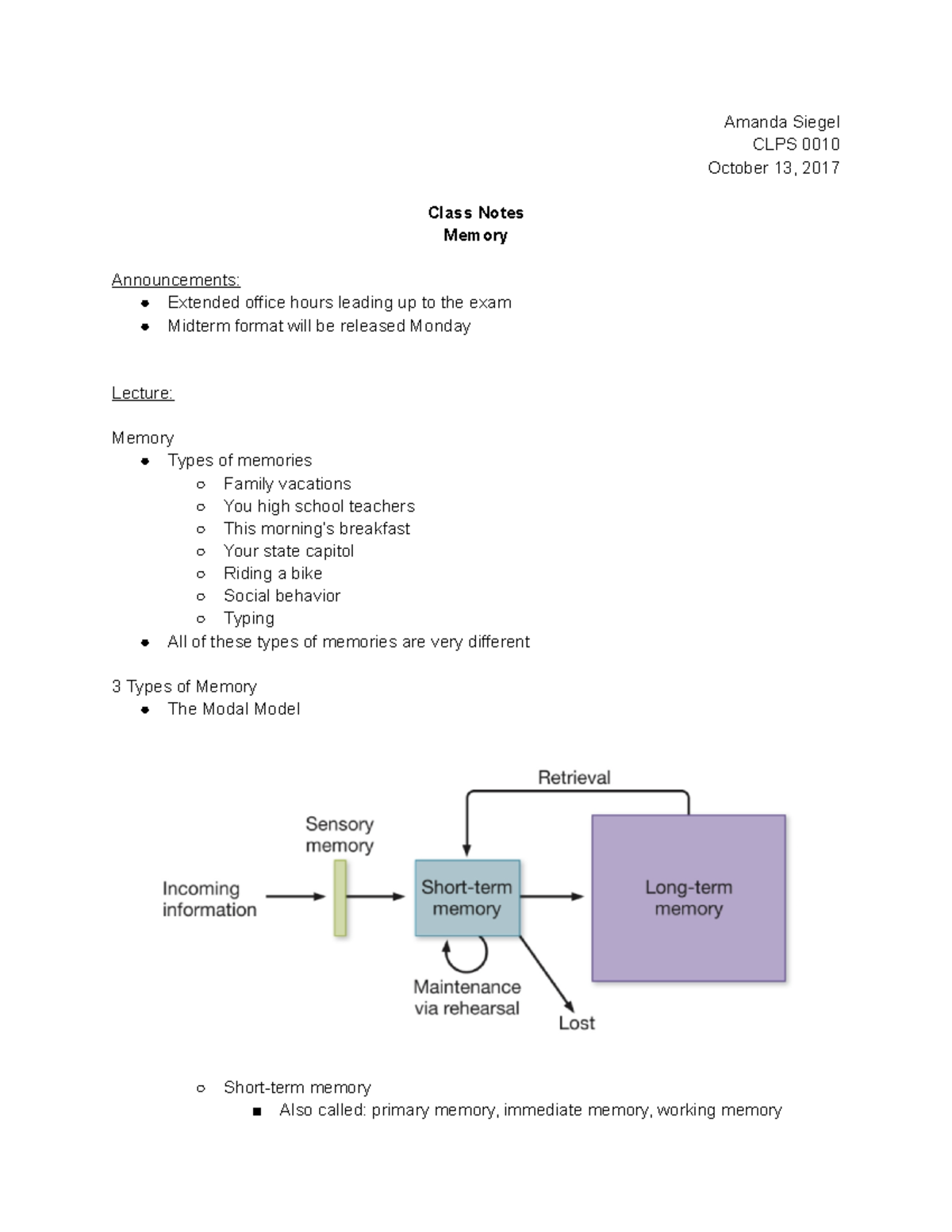 10/13 - Class Notes - Professors Elena Festa, Sheila Blumstein, & Bill ...