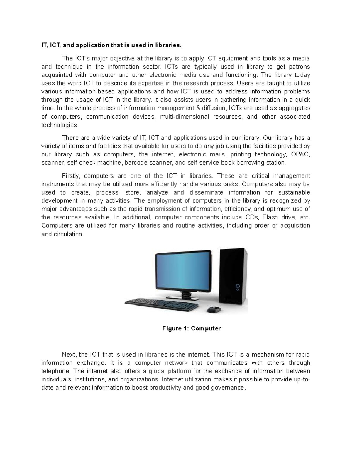 ICT in Libraries (information management imc451) - IT, ICT, and ...