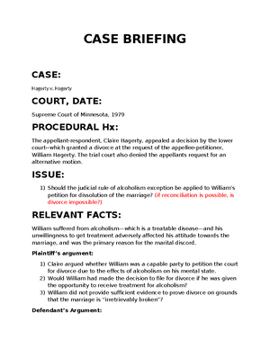 Blue v. blue - Case Briefing - CASE BRIEFING CASE: Blue v. Blue COURT ...