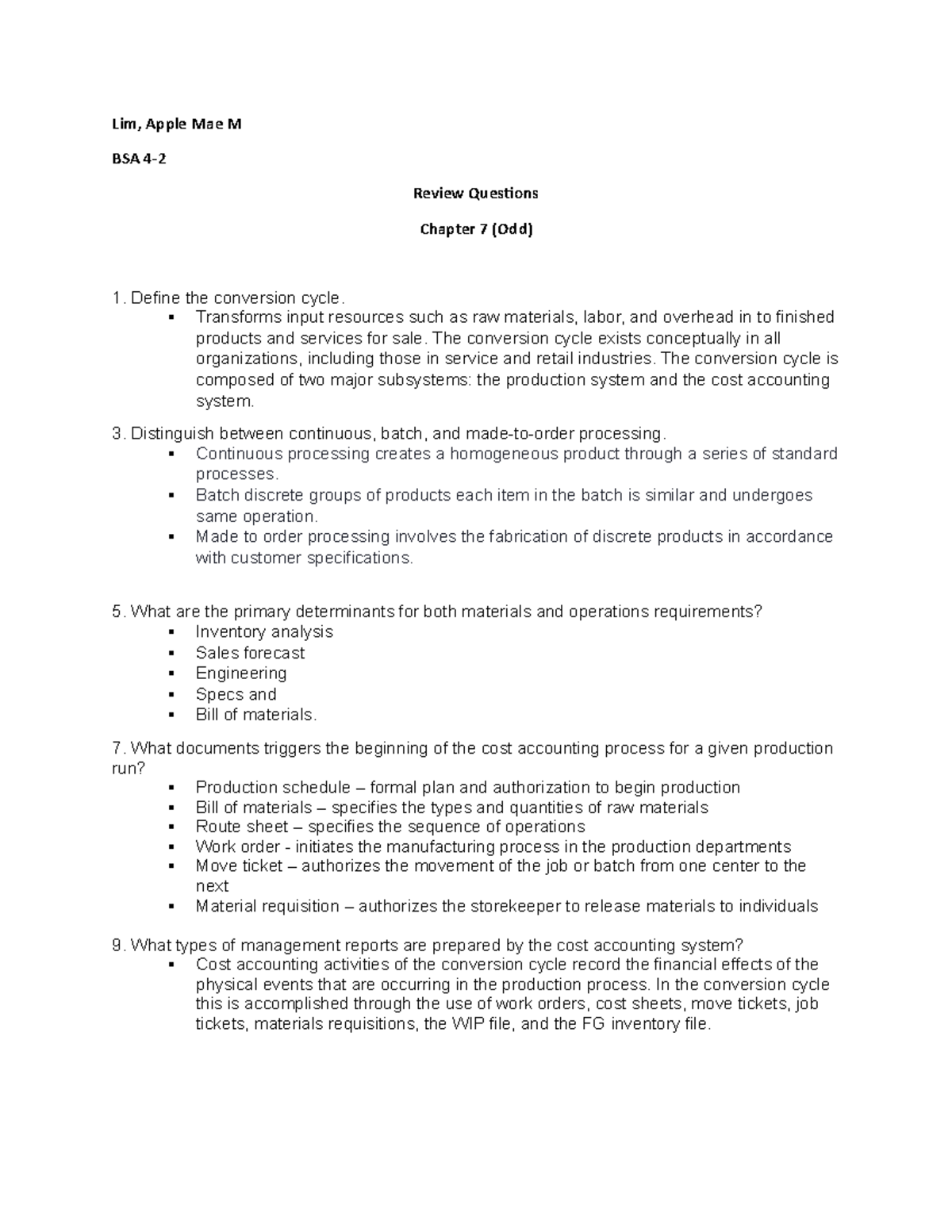 AIS James Hall 7th Edition Chapter 7 - Lim, Apple Mae M BSA 4- Review ...