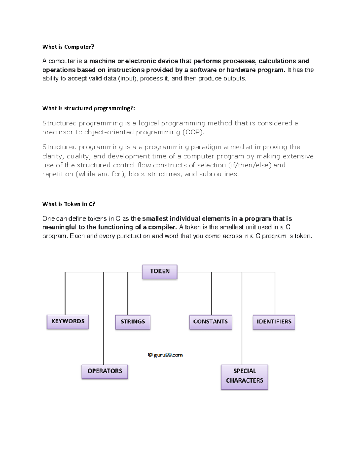 C - C for beginners - What is Computer? A computer is a machine or ...