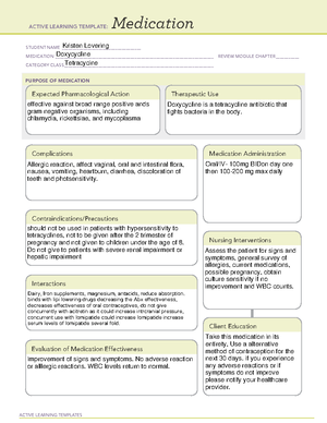 Cephalexin Med Sheet - ACTIVE LEARNING TEMPLATES Medication STUDENT ...