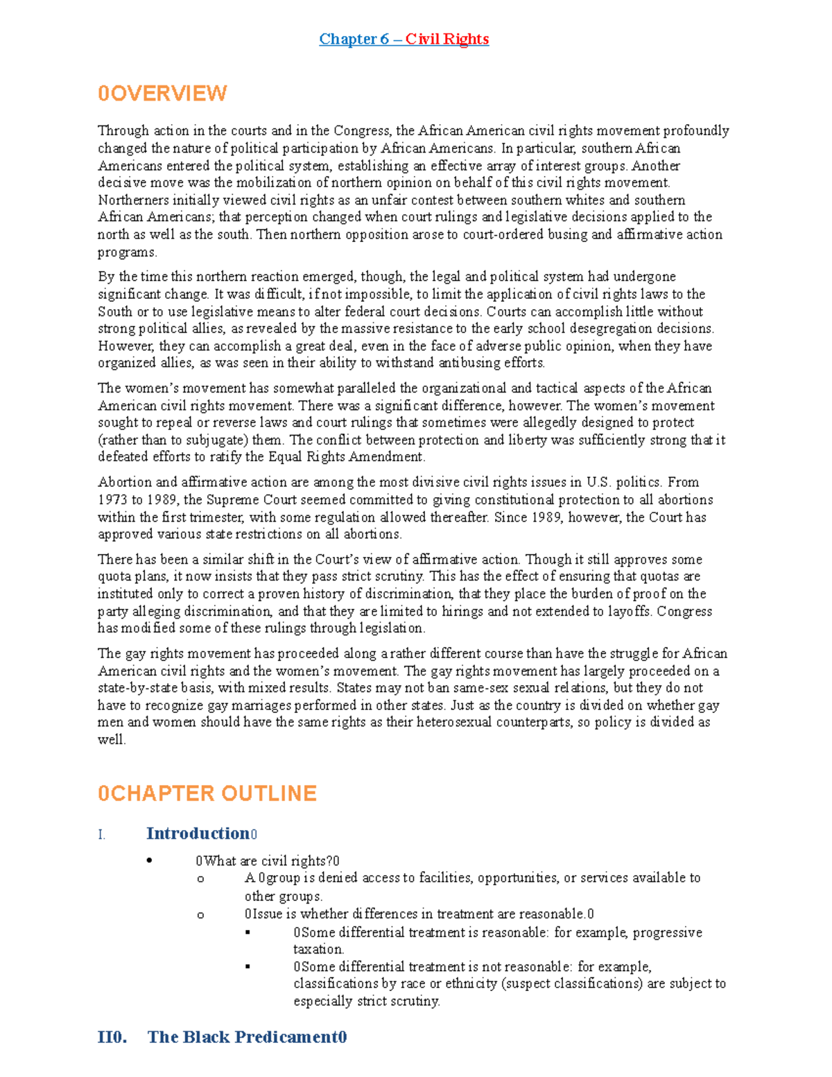 Ch06 Civil Rights - Study of american government - Chapter 6 – Civil ...