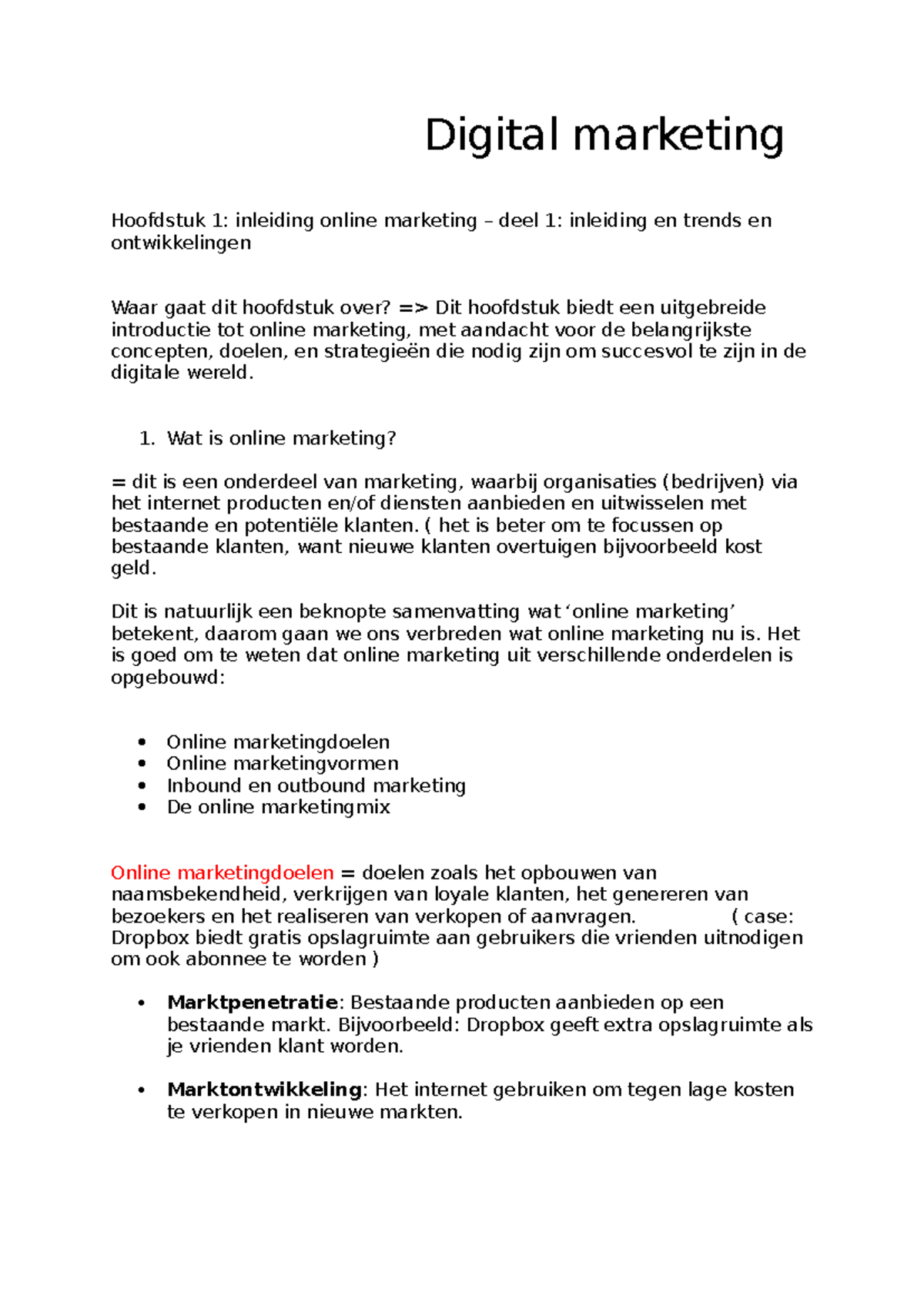 HF 1 digital marketing. Inleiding tot online marketing - Digital ...