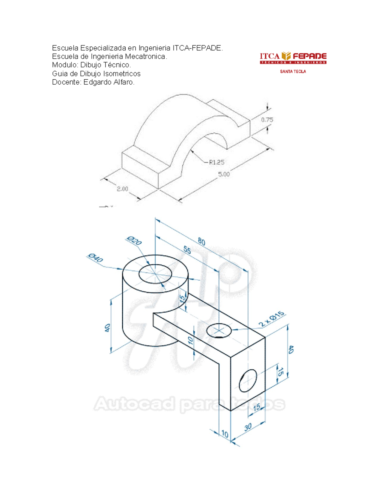 Isometricos - Dibujo tecnico asistido por autocad - Escuela ...