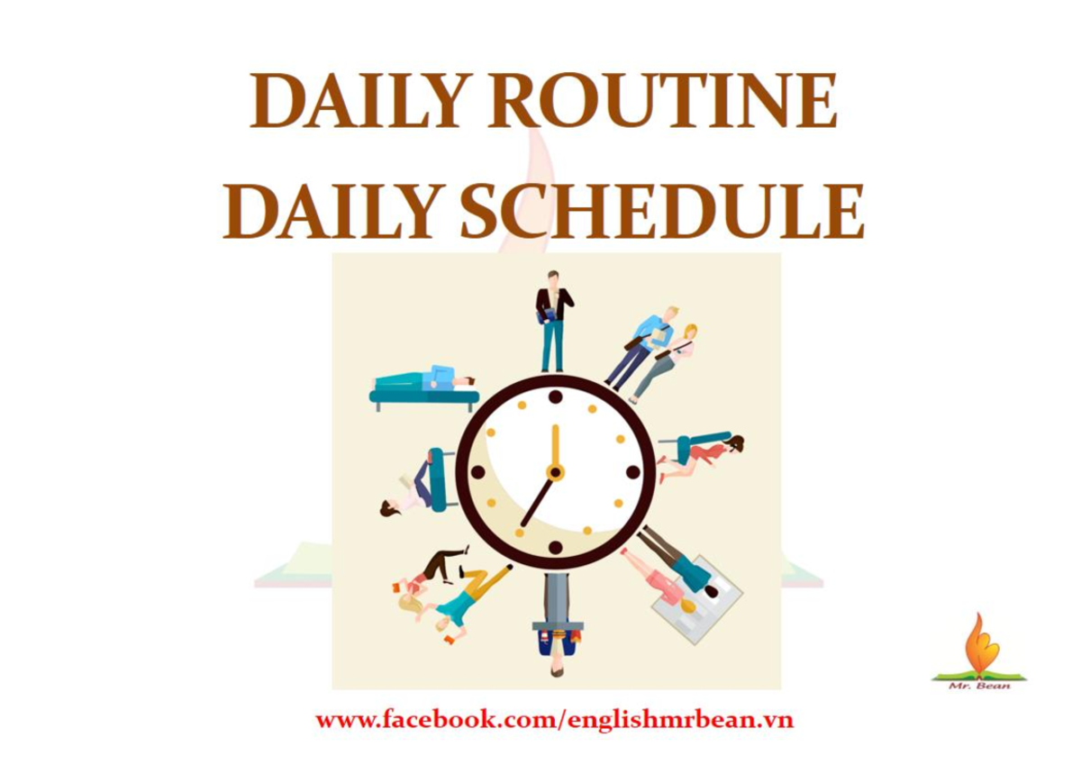 Daily routine - học từ vựng - DAILY ROUTINE DAILY SCHEDULE Mr. Bean ...