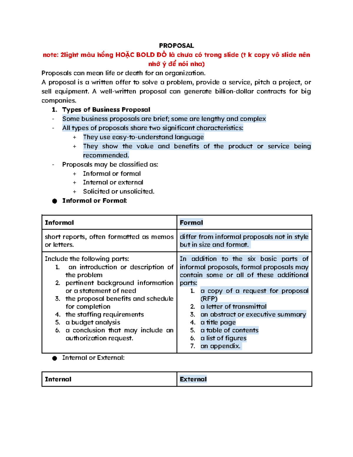 Proposal - PROPOSAL note: 2light màu hồng HOẶC BOLD ĐỎ là chưa có trong ...