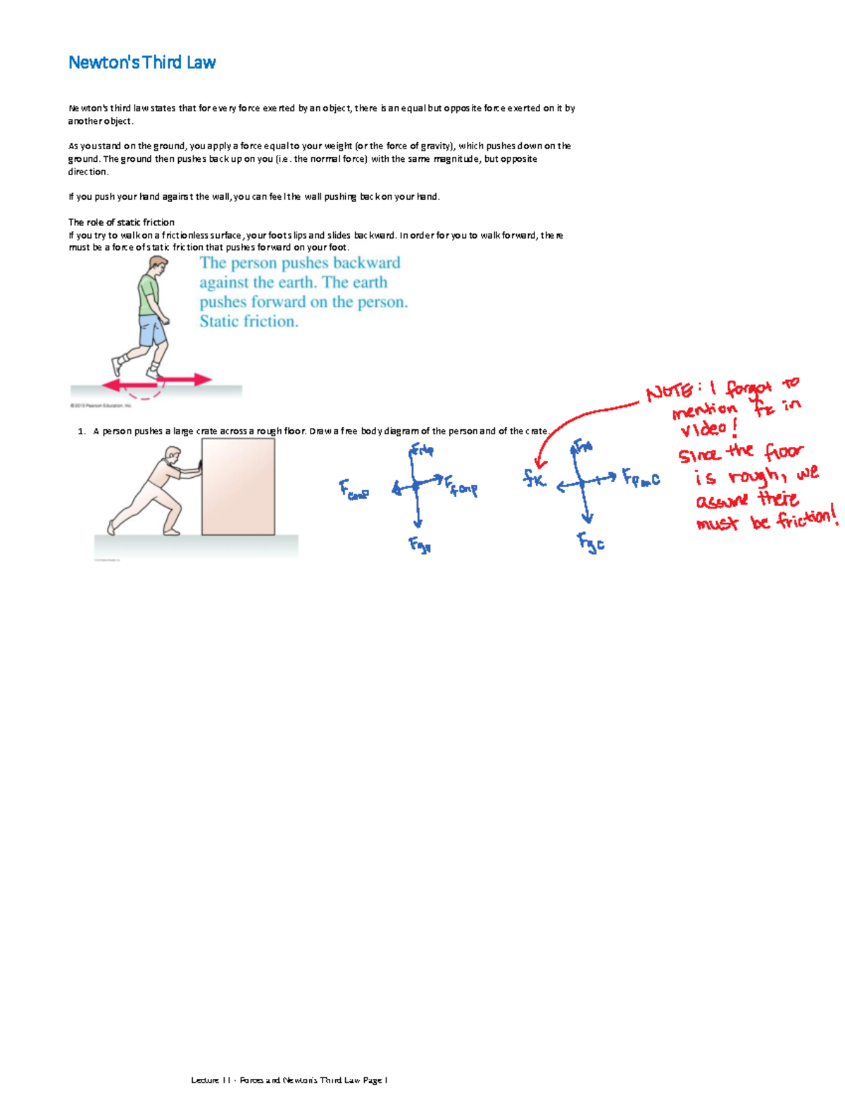 Forces and Newton's 3rd Law solutions - Newton's third law states that ...