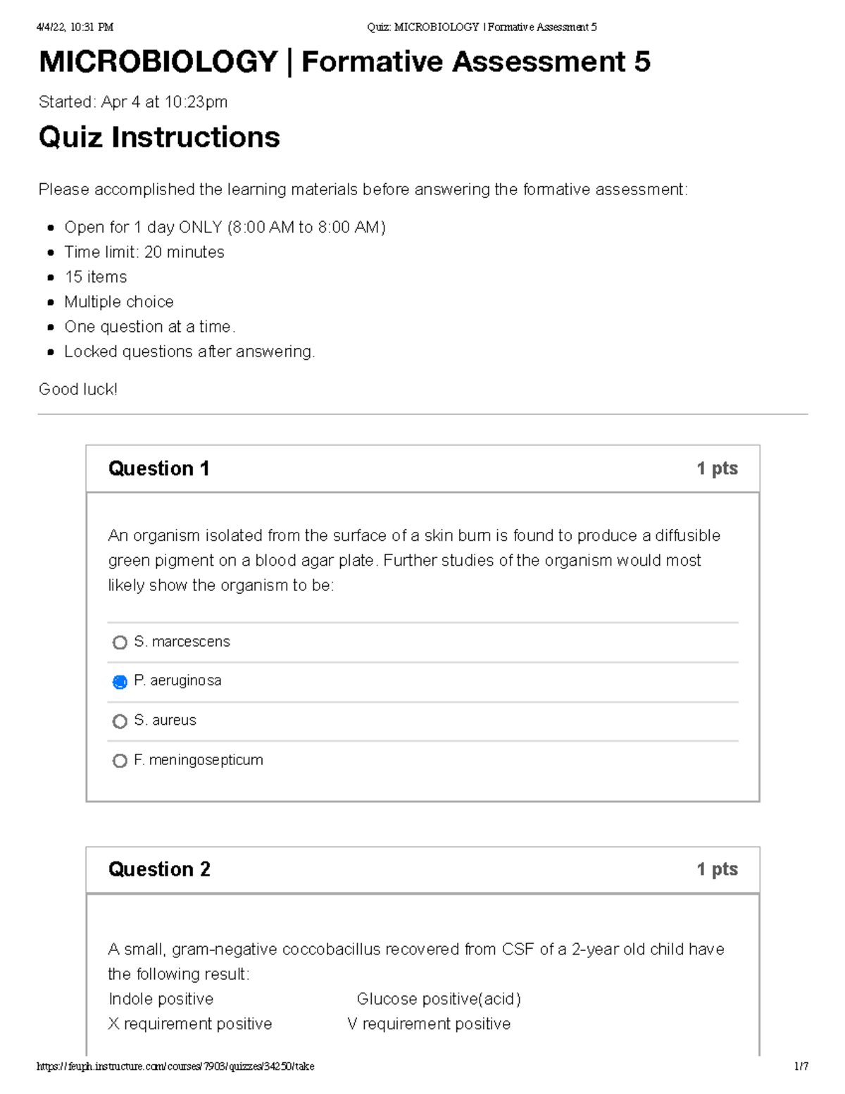 Quiz - Microbiology-Formative-Assessment-5 - MICROBIOLOGY | Formative ...