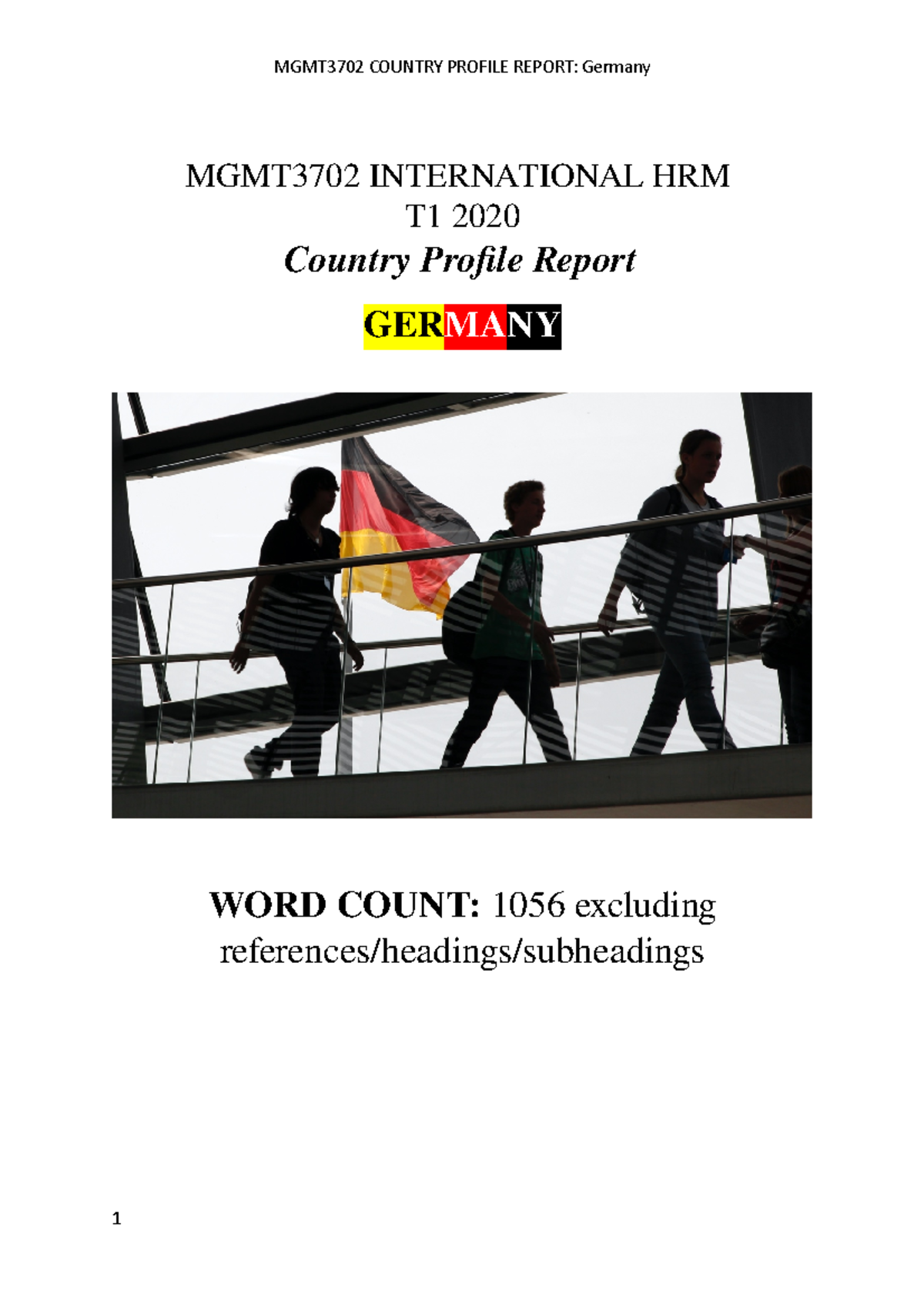 HD Country Report (Germany) MGMT3702 - MGMT3702 INTERNATIONAL HRM T1 ...