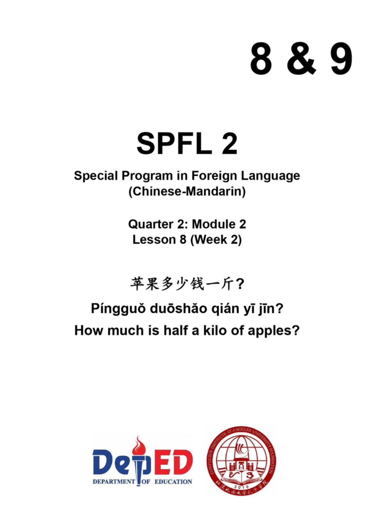 SPFL2 Mandarin Final Q2 Module 2 Lesson 8 copy - Corporate Law Psychological - Studocu