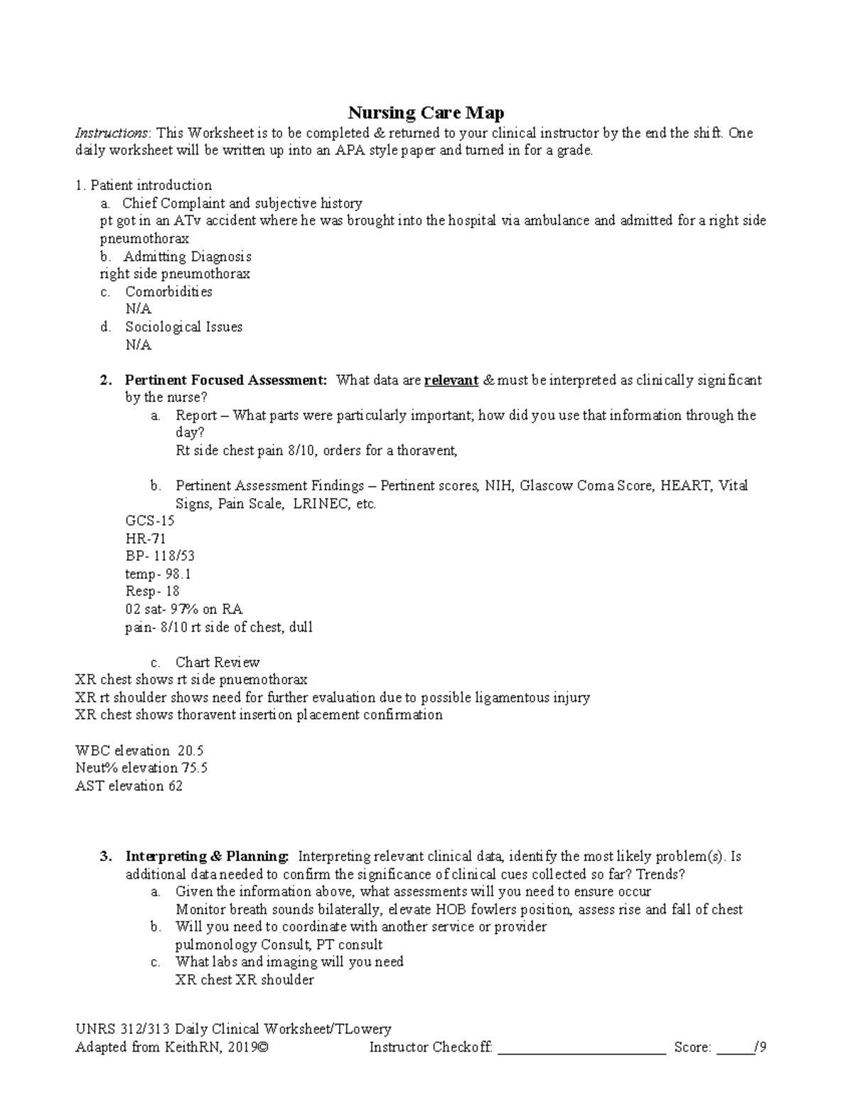 314+Nursing+Care+Map - Nursing Care Map Instructions: This Worksheet is ...