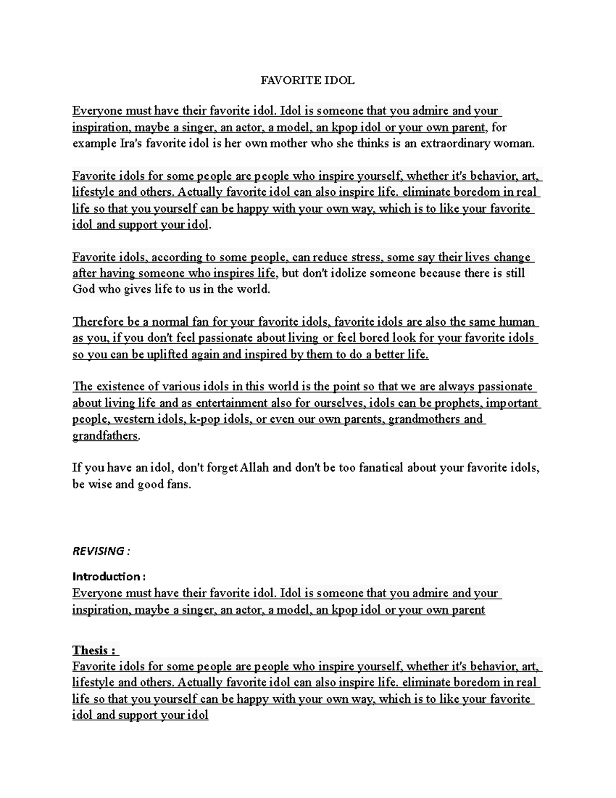 Persuasive Text - FAVORITE IDOL Everyone must have their favorite idol ...