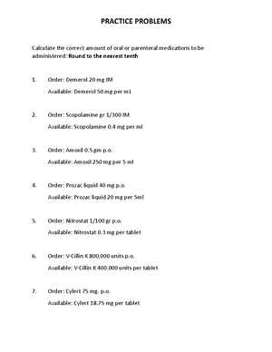 Drops PER MIN Practice Problems - DROPS PER MIN (GTT/MIN) MANUAL IV ...