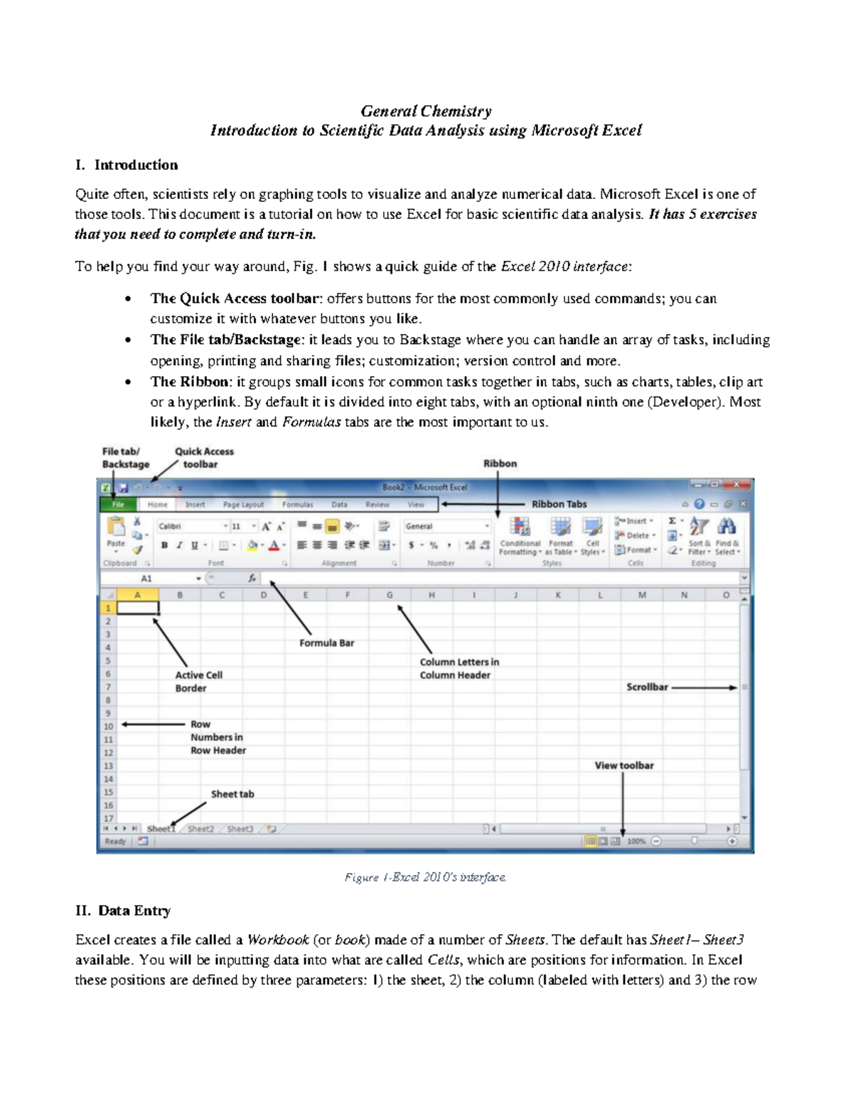Excel Tutorial SUM2018 - General Chemistry Introduction to Scientific ...