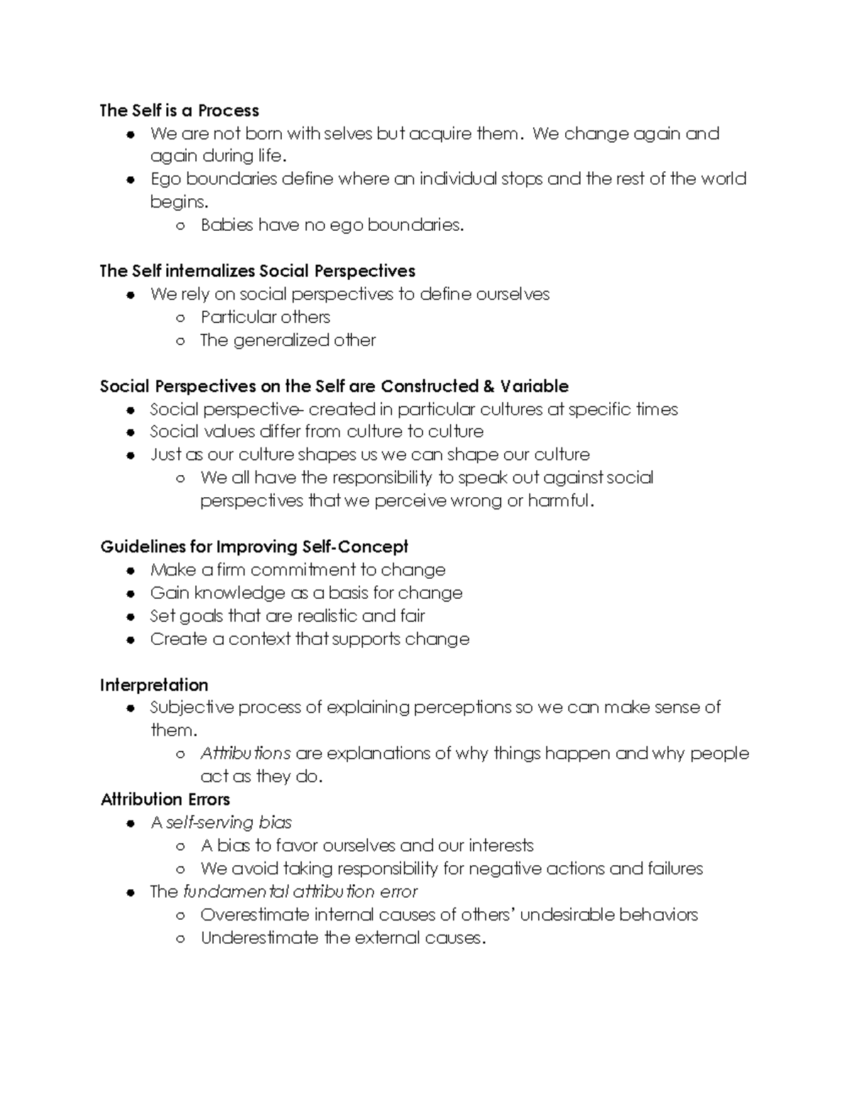 COM203 Ch. 3 - Shannon Roper - The Self is a Process We are not born ...