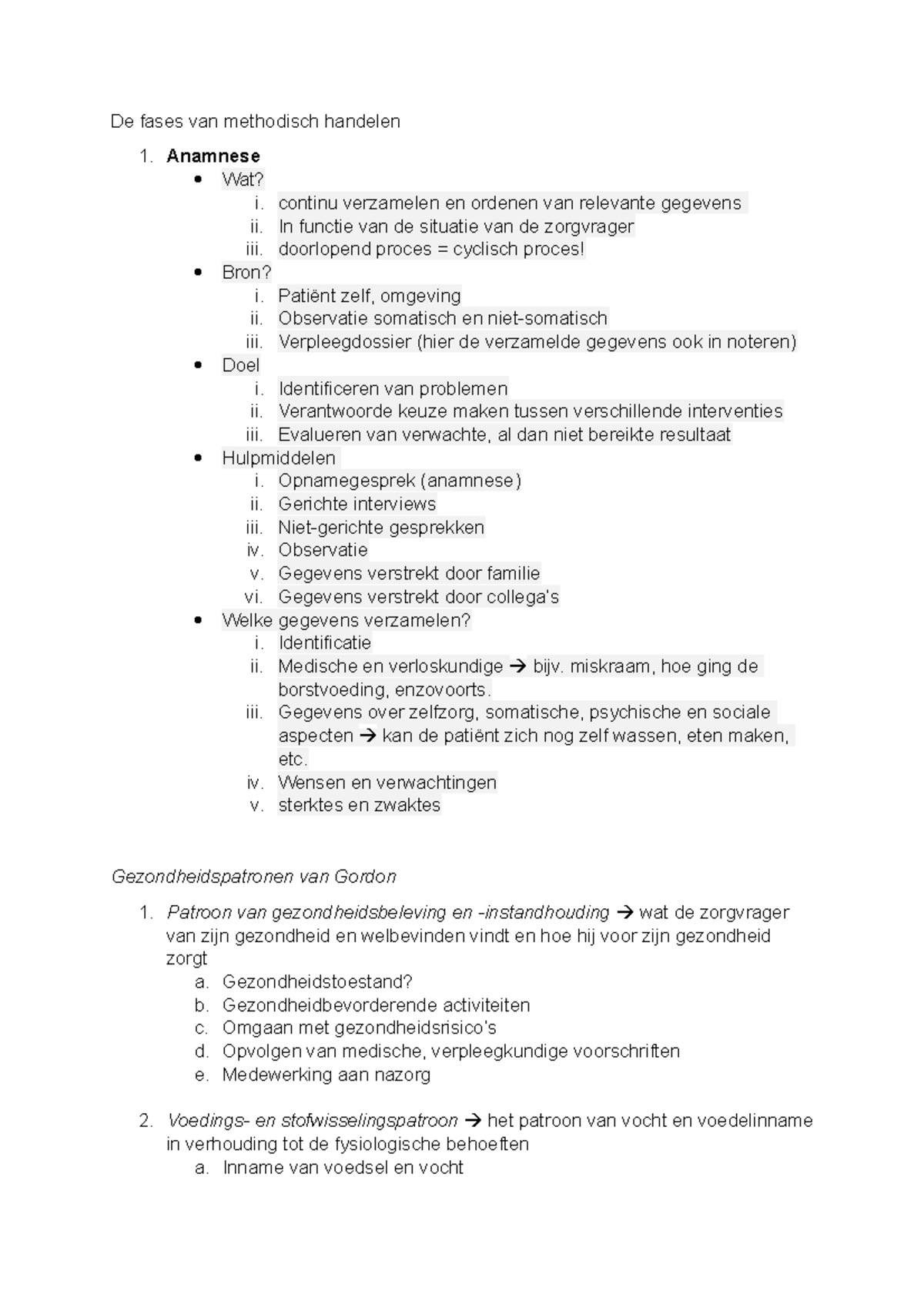 De fases van methodisch handelen + Gordon's 11 stappen - De fases van ...