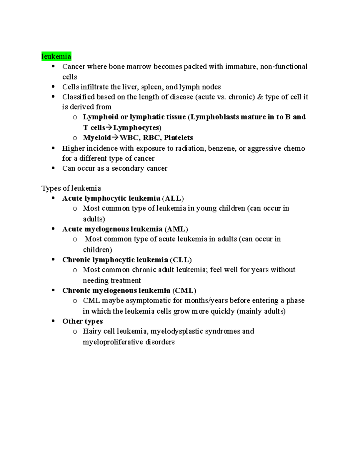 Leukemia - leukemia Cancer where bone marrow becomes packed with ...