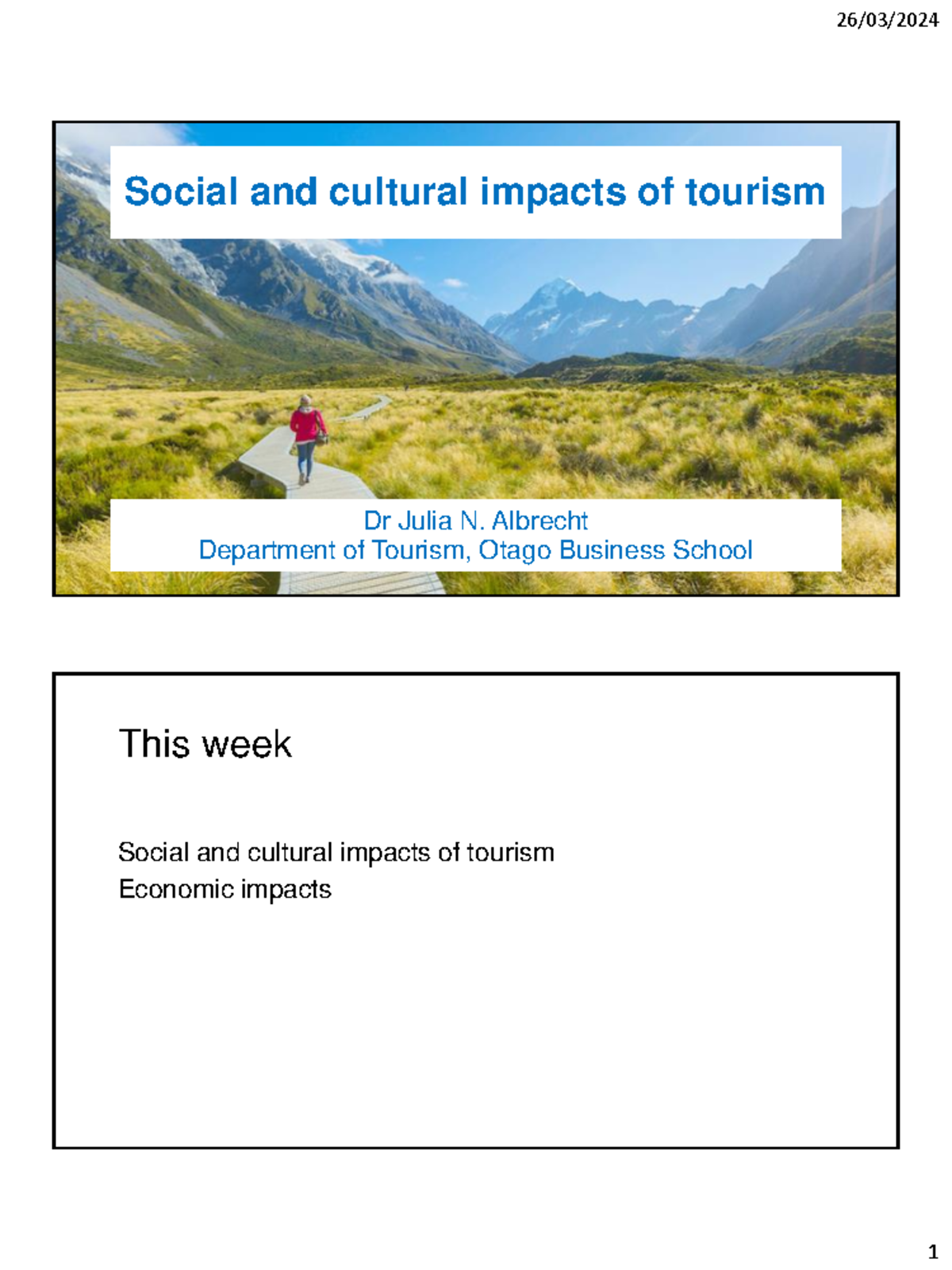 L9 Social and cultural impacts of tourism - Social and cultural impacts ...