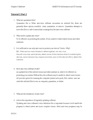 Tutorial Four Part Two Information and IT Security - Chapter 4 Secure ...