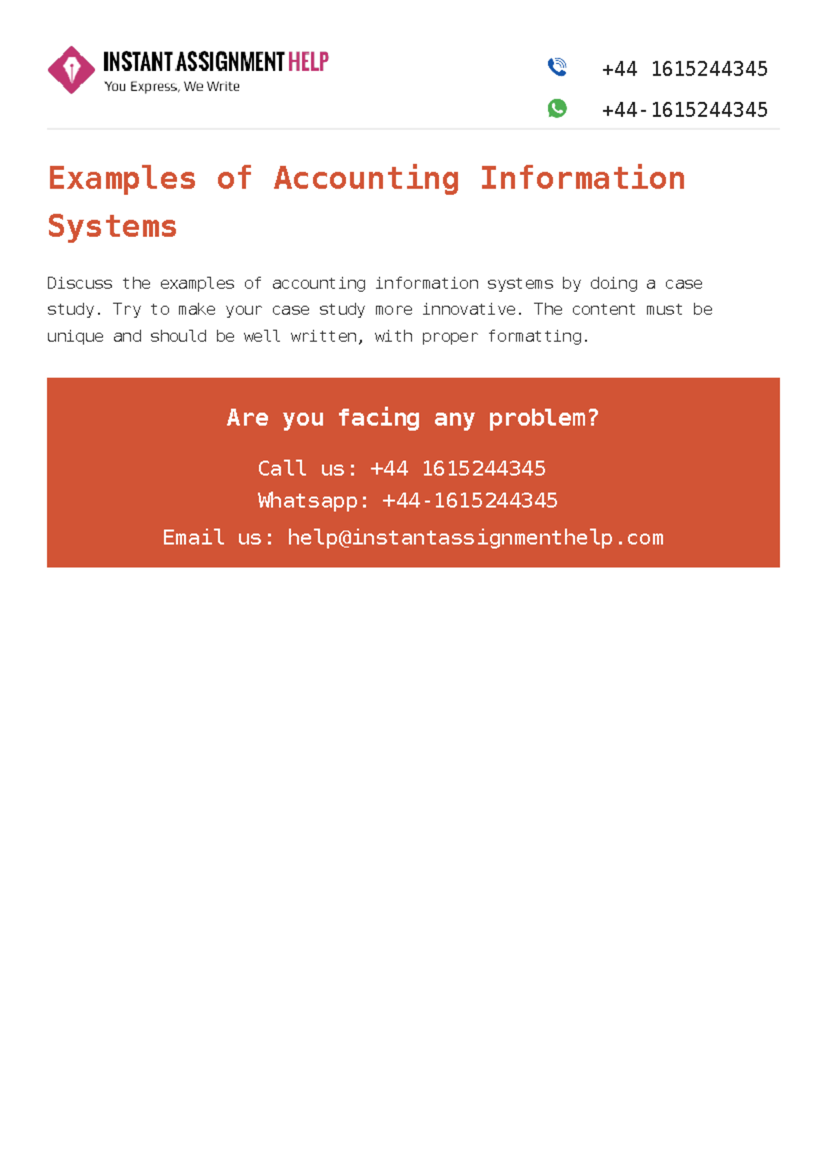 Examples of accounting information systems - Rift Valley University ...
