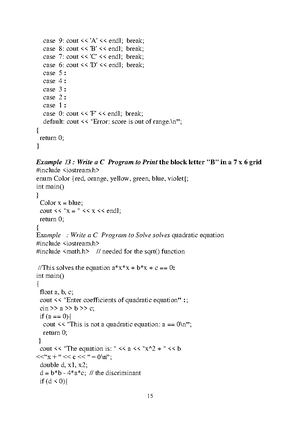 Pdf 1 - C++ - Lecture Note: 1 Introduction to C C is a programming ...