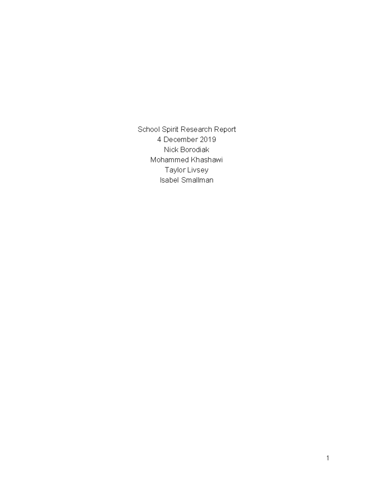 School Spirit Research Report - - Studocu