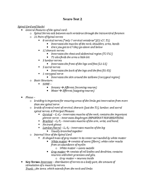 Neuro Review Test 1 - Lecture and book notes combined and organized for ...