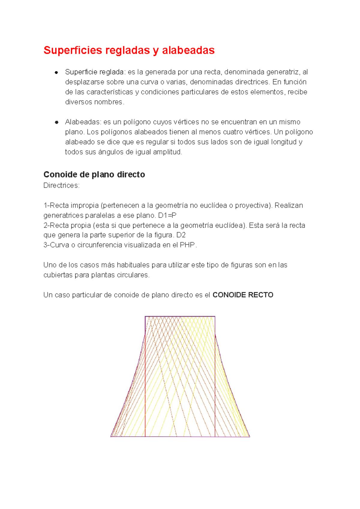 Superficies regladas y alabeadas - En de las y condiciones particulares ...