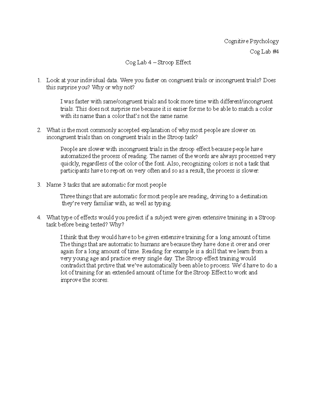 Cognitive Psychology Cog Lab 4 - Stroop Effect - Cognitive Psychology ...