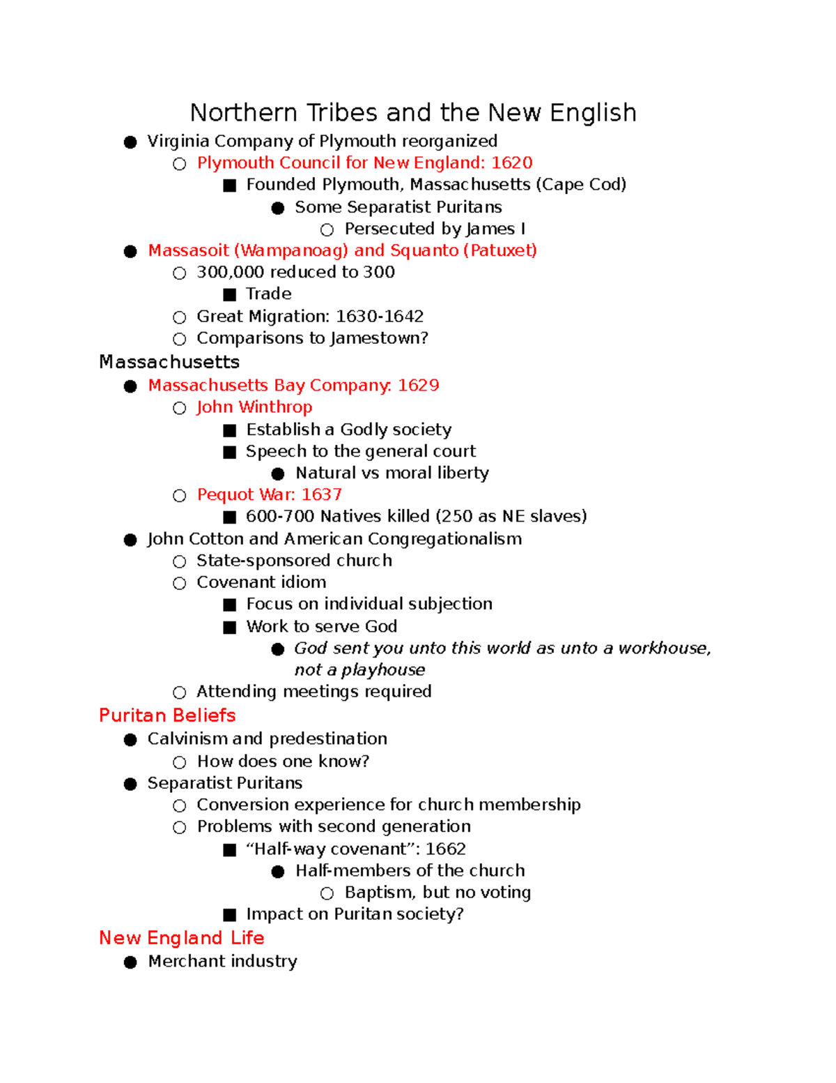 Northern Tribes and the New English - Studocu
