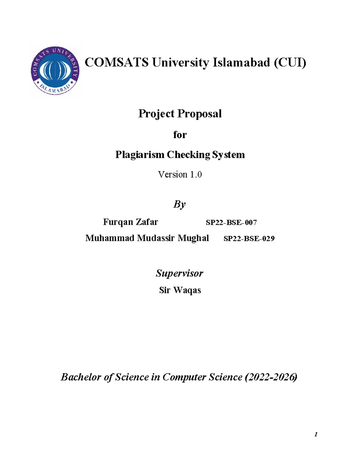 AI-Project Report - COMSATS University Islamabad (CUI) Project Proposal ...
