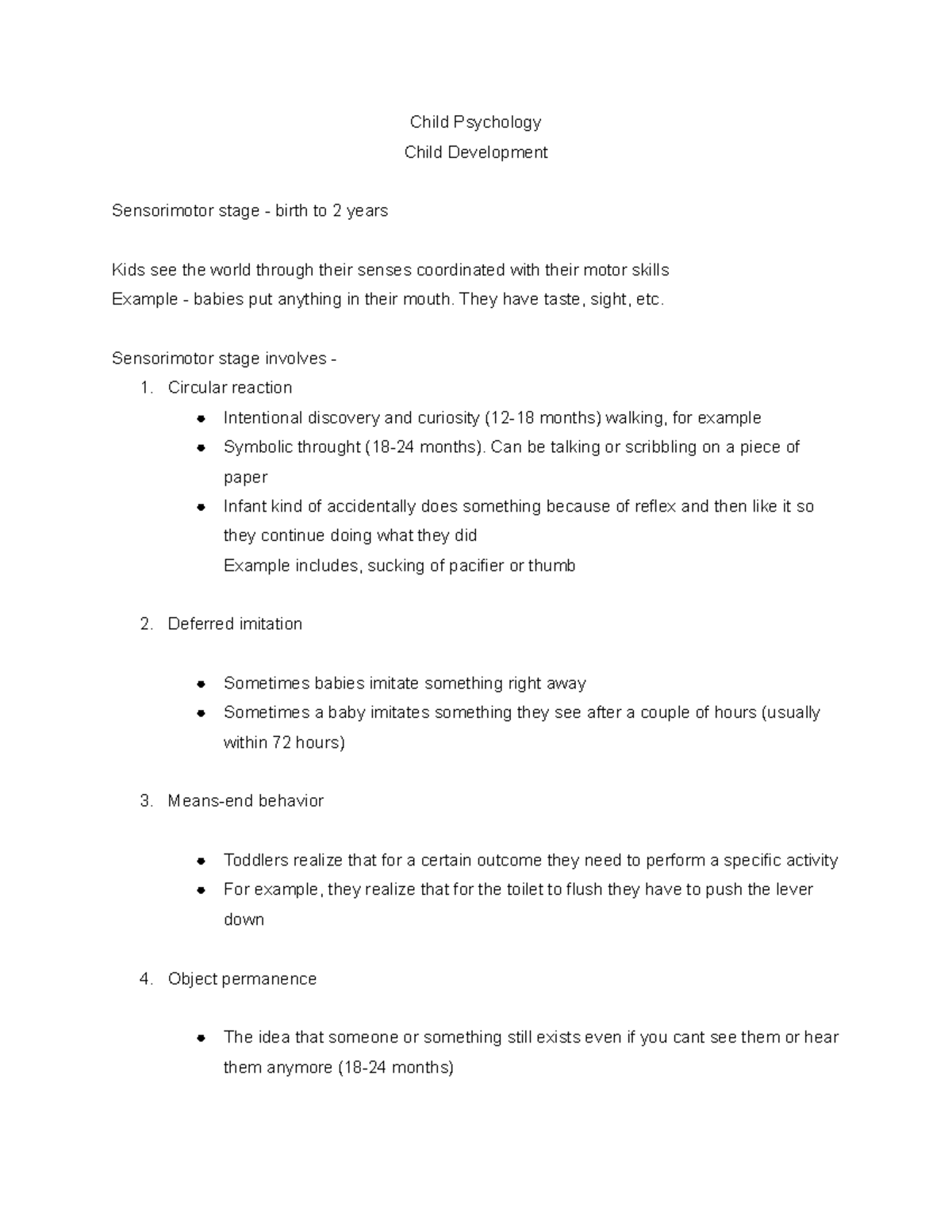Child Psychology notes 2 - Child Psychology Child Development ...