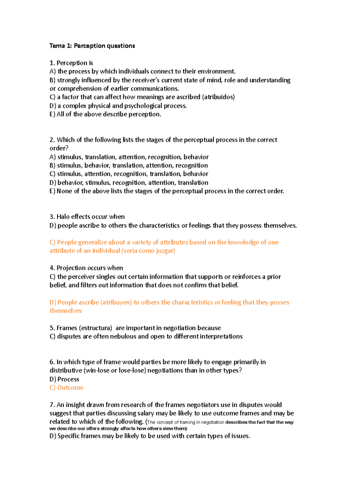 Cb preguntas tema 1 - Apuntes - Tema 1: Perception questions Perception ...