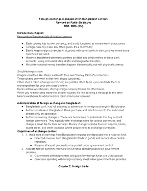 Foreign exchange management - Introduction chapter: Key points of ...