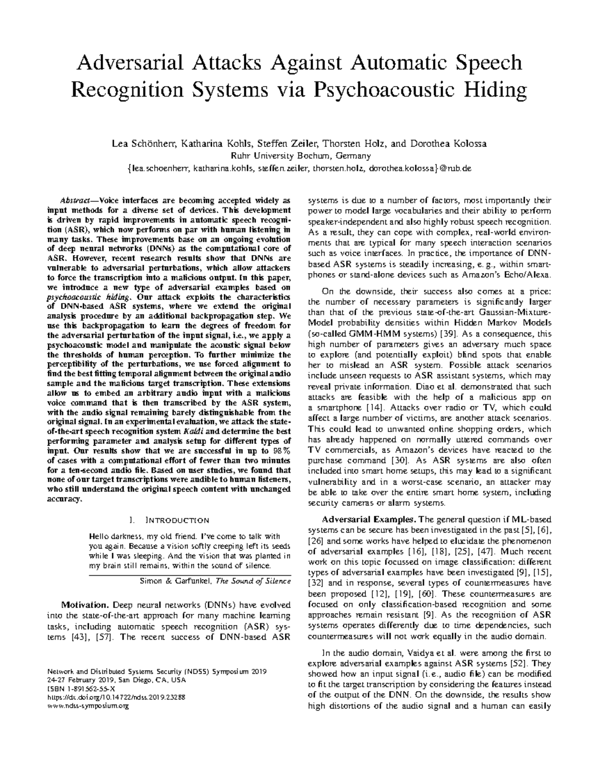 Paper 15-Attack Speech - Adversarial Attacks Against Automatic Speech Recognition Systems via ...