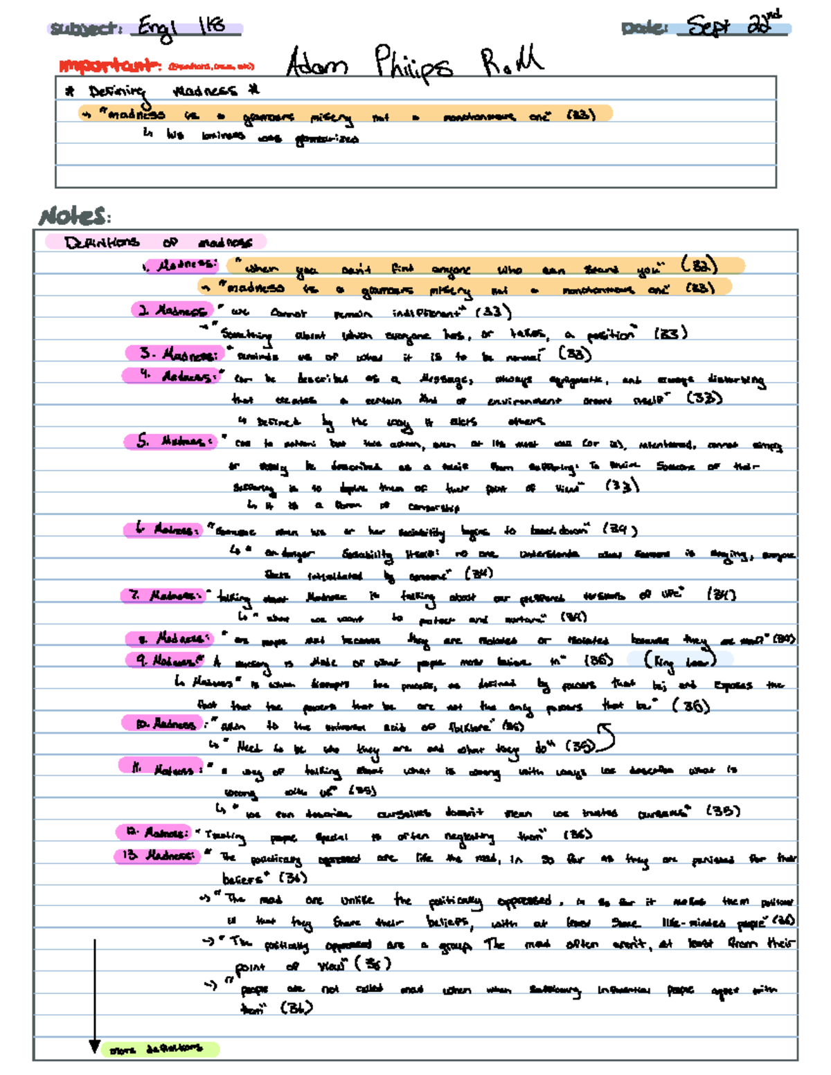 Adam Philips round about madenss - Engl 118 Sept 22nd Adam Philips Roll ...