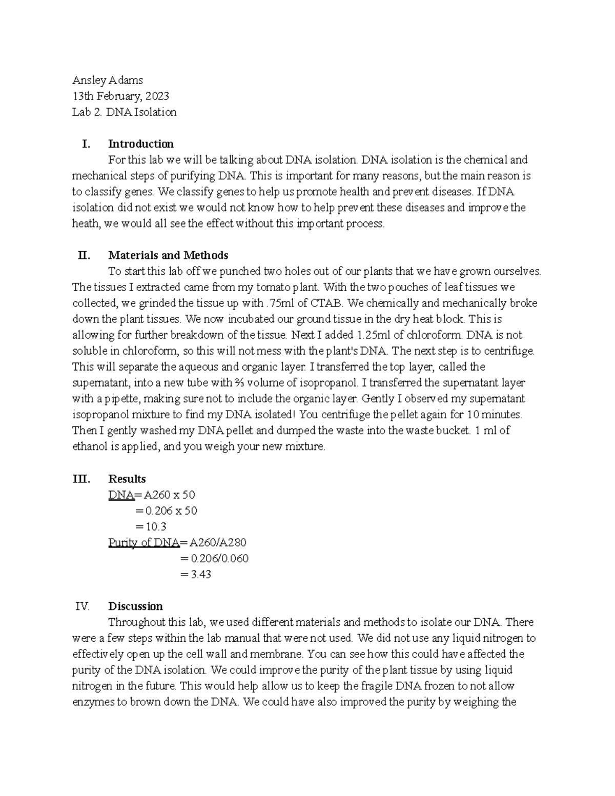 Ansley Adams BIO lab 2 report - Ansley Adams 13th February, 2023 Lab 2 ...