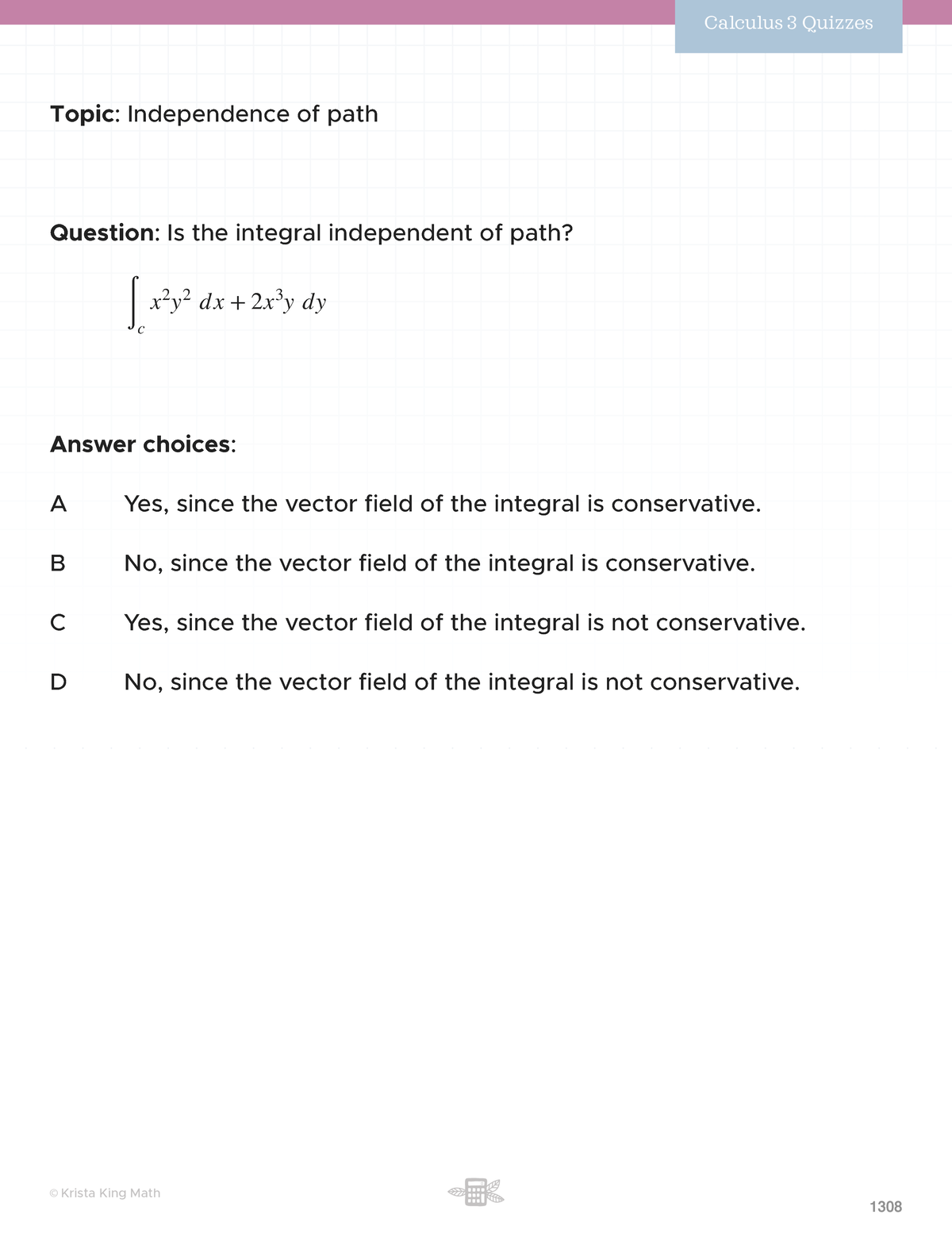 Independence+of+path - Topic : Independence of path Question : Is the ...