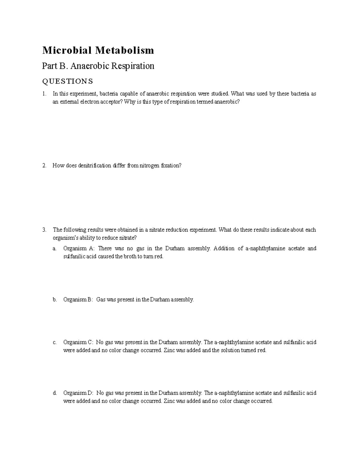 Metabolism Anaerobic Respiration Worksheet - Microbial Metabolism Part ...