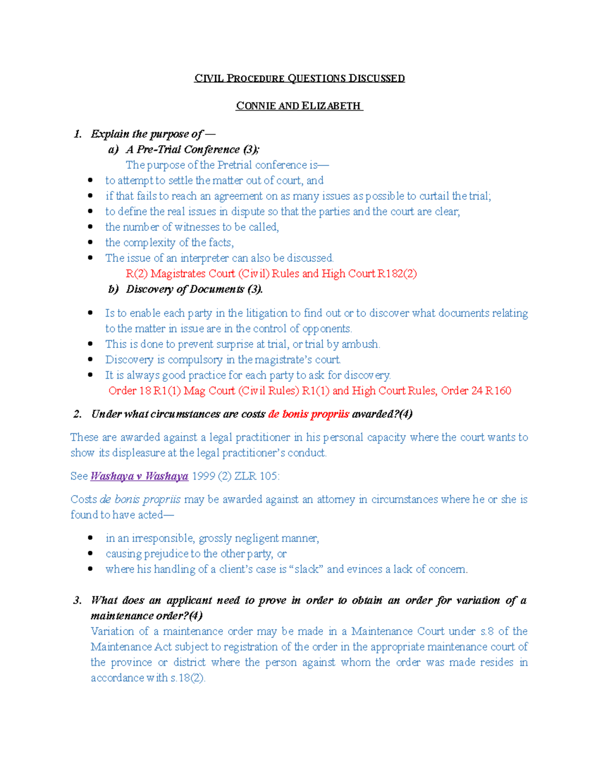 Civil Procedure Questions Discussed - CIVIL PROCEDURE QUESTIONS ...