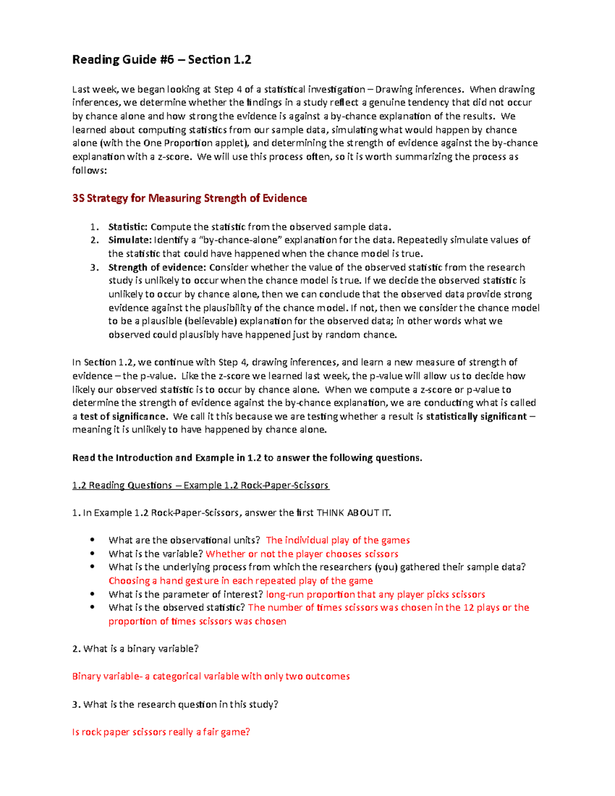 RG #6 - reading guide questions - Reading Guide #6 – Section 1. Last week, we began looking at ...